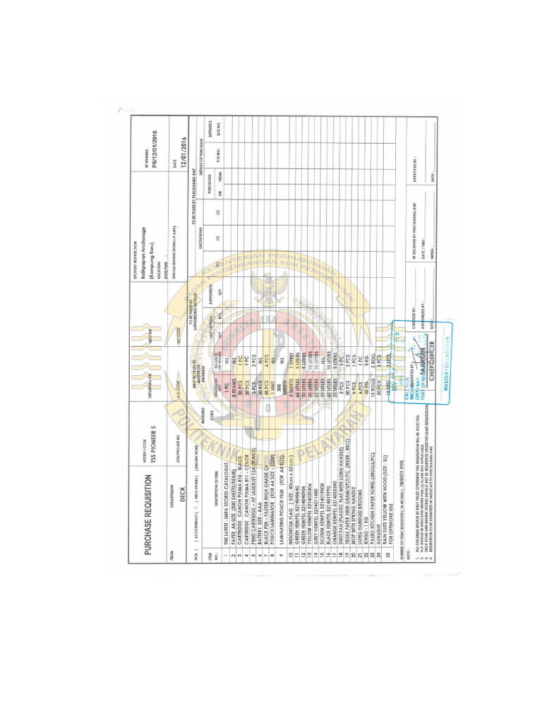 DECK REQUISITION | PDF