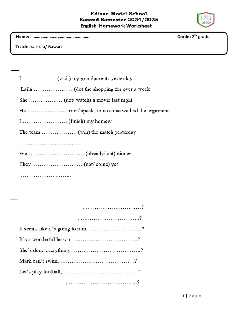 Homework Worksheet Unit 7+8 Grade 7 | PDF | Language Families ...