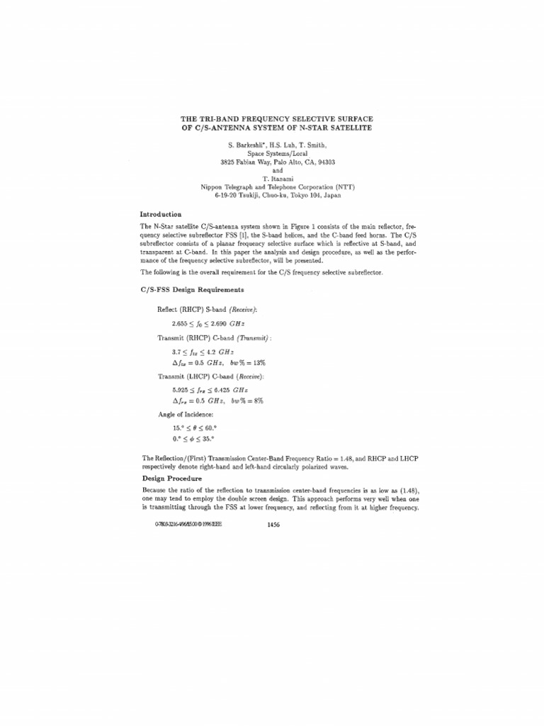 The Tri Band Frequency Selective Surface of C S Antenna System of N ...
