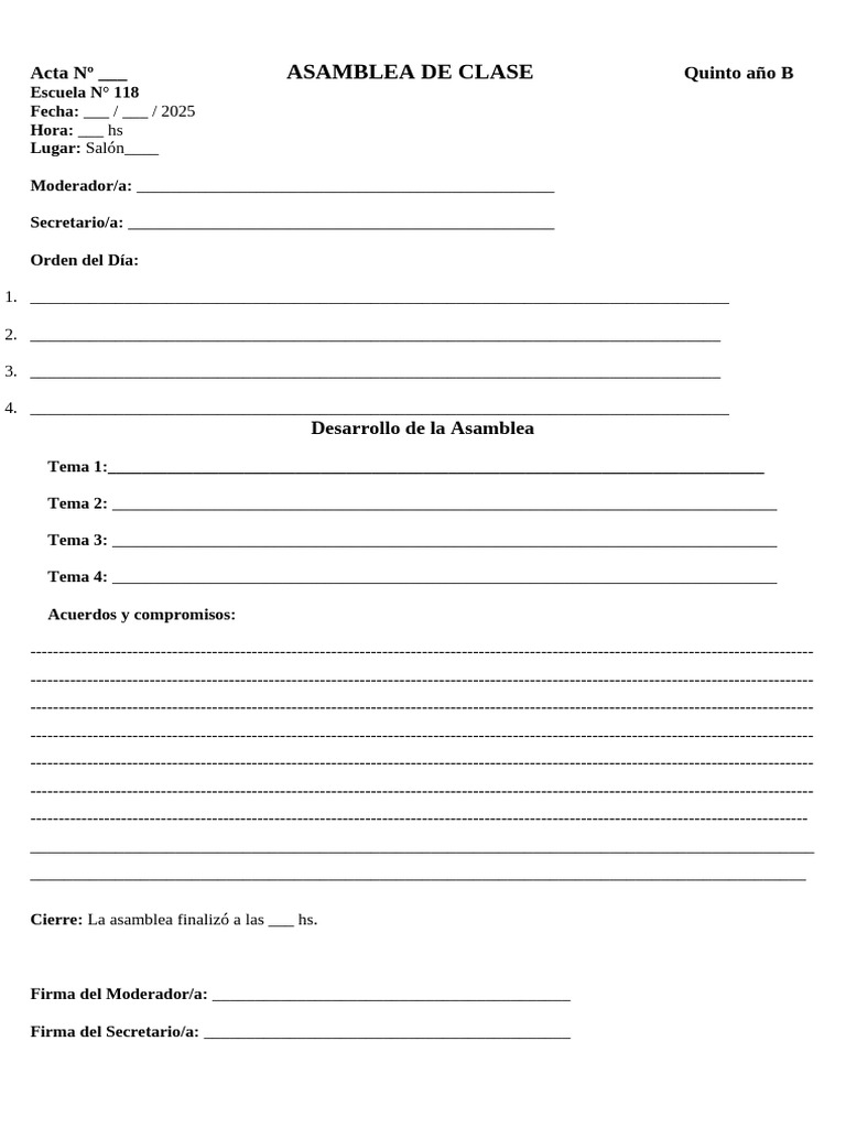 Acta de Asamblea | PDF