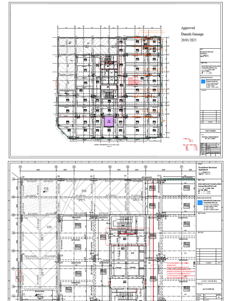 2nd Floor Slab GA & RF Shop Drawings | PDF