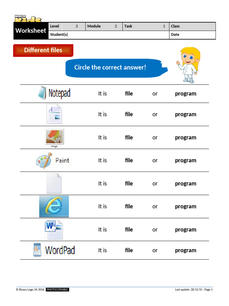 K.3.2.1 Worksheet 1 | PDF