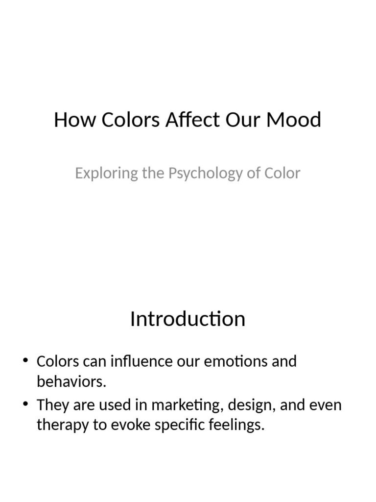 How Colors Affect Our Mood Recreated | PDF