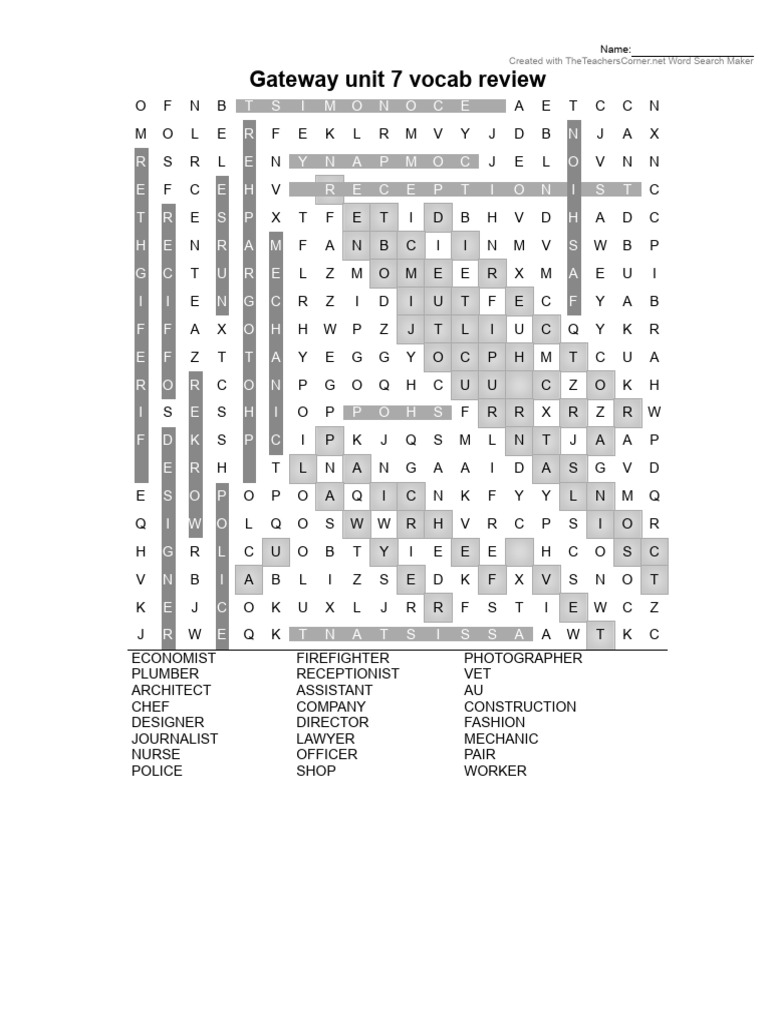 Gateway Unit 7 Vocab reviewAK | PDF