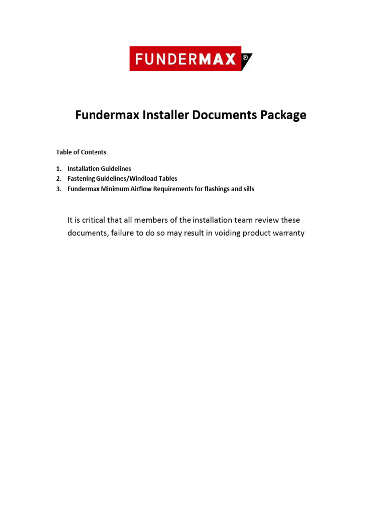 Fundermax Installation Guidelines 2021 | PDF | Drilling | Drill