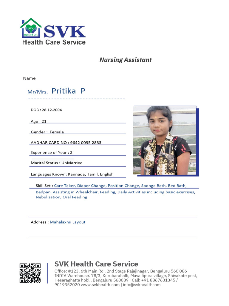 Pritika Profile | PDF