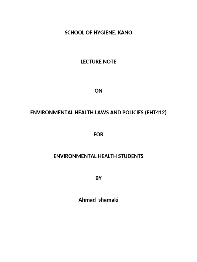Environmental Health Laws | PDF | Waste | Environmental Health