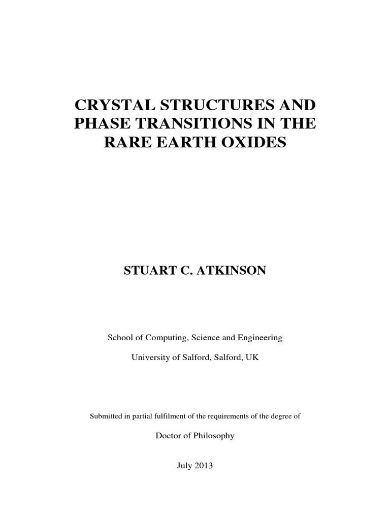 Stuart_Atkinson_thesis | PDF | Lanthanide | Periodic Table