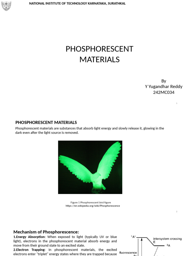 Phosphorescent Materials Overview | PDF | Fluorescence | Physical Chemistry