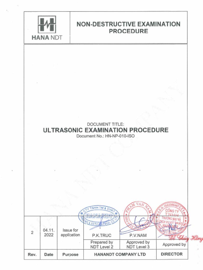 7.4 HN-NP-010-ISO - UT Procedure - Rev 2 | PDF