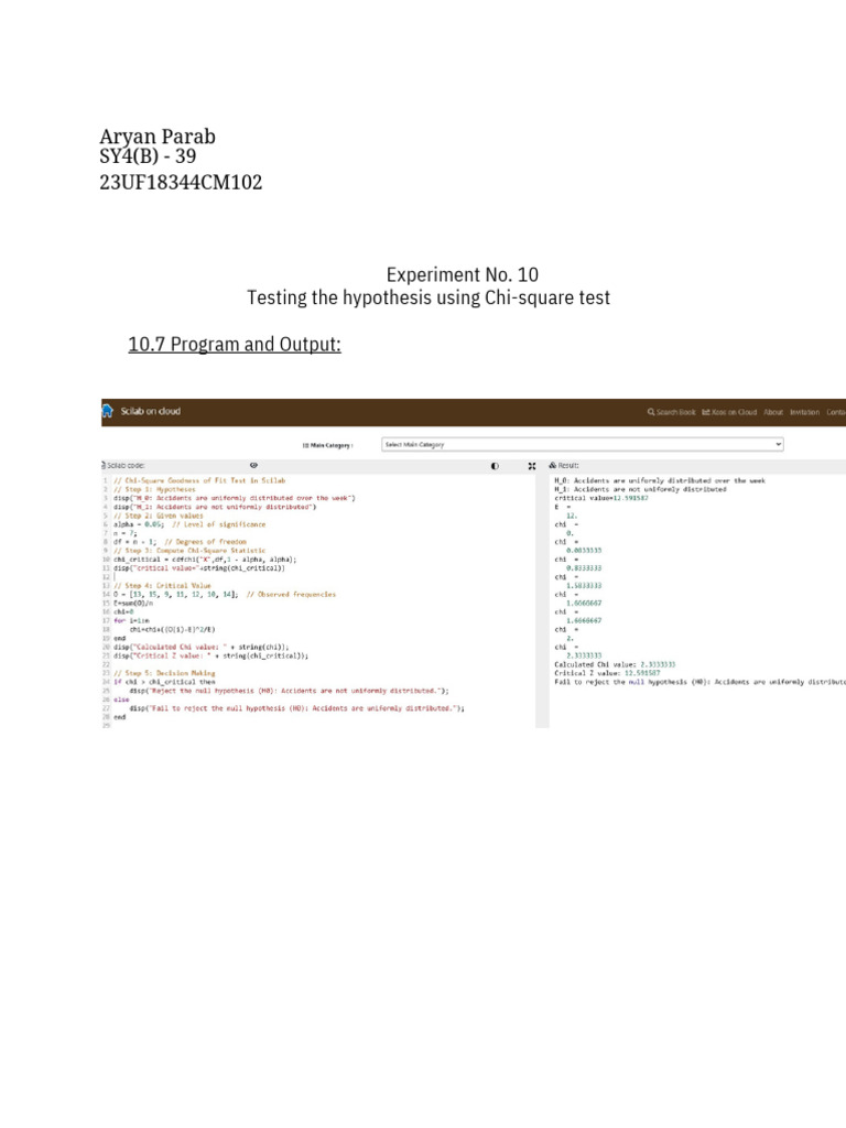Experiment No 10 LATS_39 | PDF