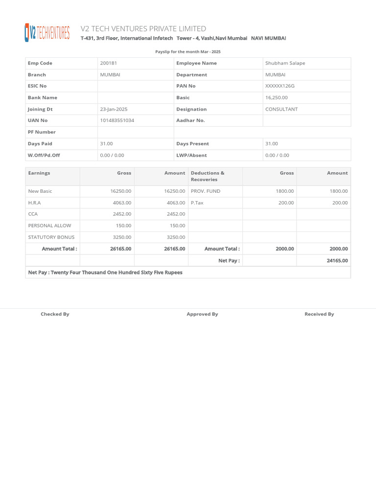 Shubham Salary March | PDF