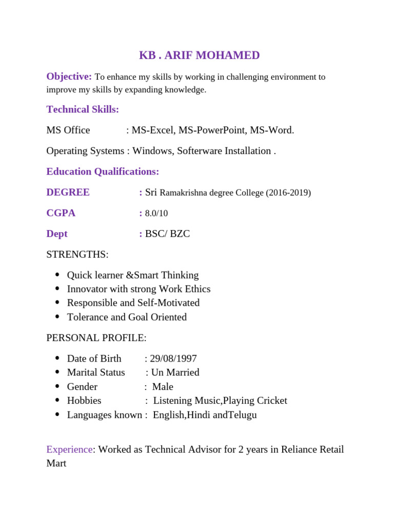 Arif Resume | PDF