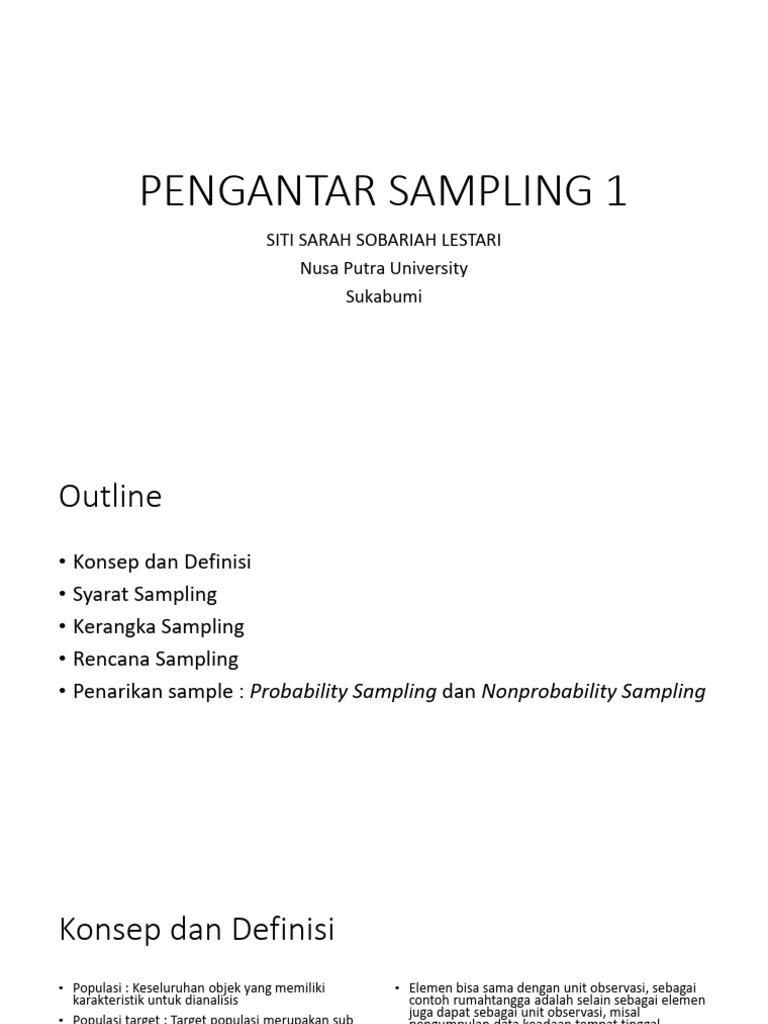 Panduan Lengkap Metode Sampling dalam Penelitian | PDF