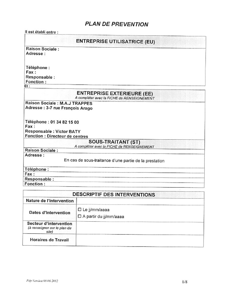 Plan de Prévention ELIS | PDF