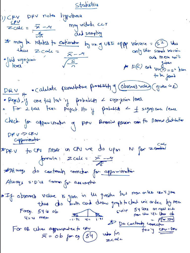 Stats Notes Imp | PDF