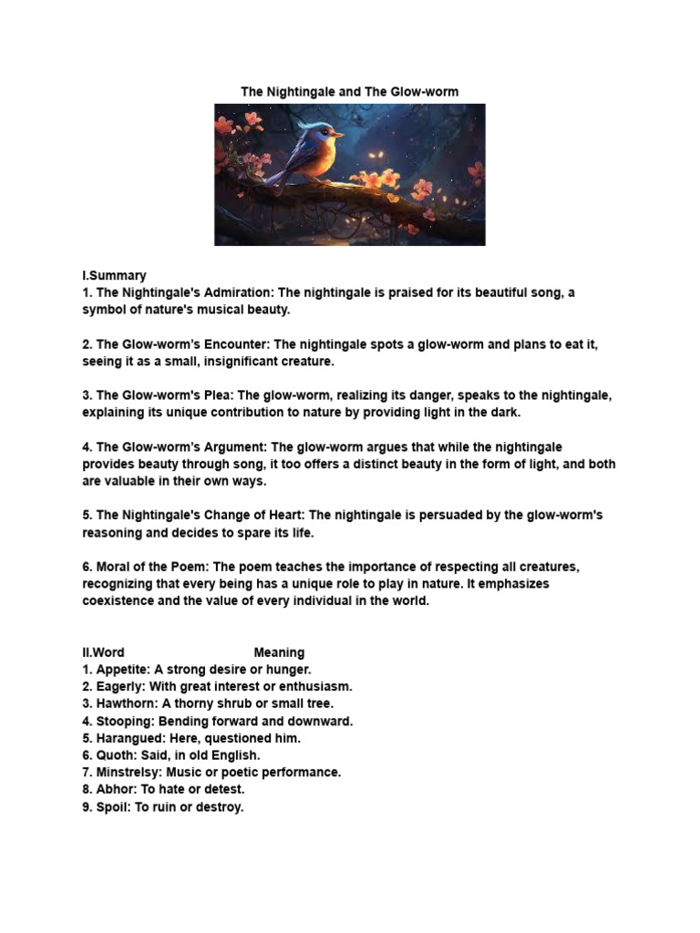 The Nightingale and The Glow-Worm | PDF