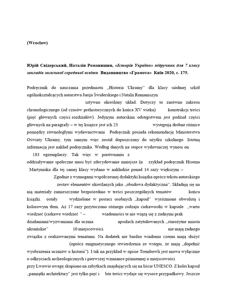 12 - DR Hab Karol Sanojca - Opinia - Historia Ukrainy Jurij Świderski I ...