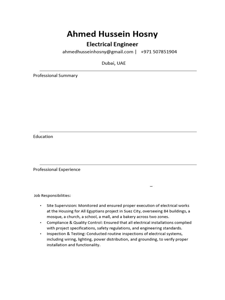 Ahmed Hussein Hosny Yehia | PDF | Engineering | Engineer