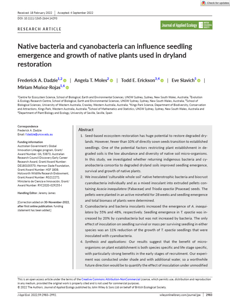 Native Bacteria and Cyanobacteria Can Influence | PDF | Soil | Ecosystem