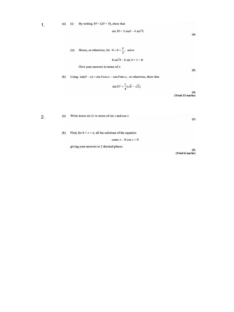 Trig formulae | PDF