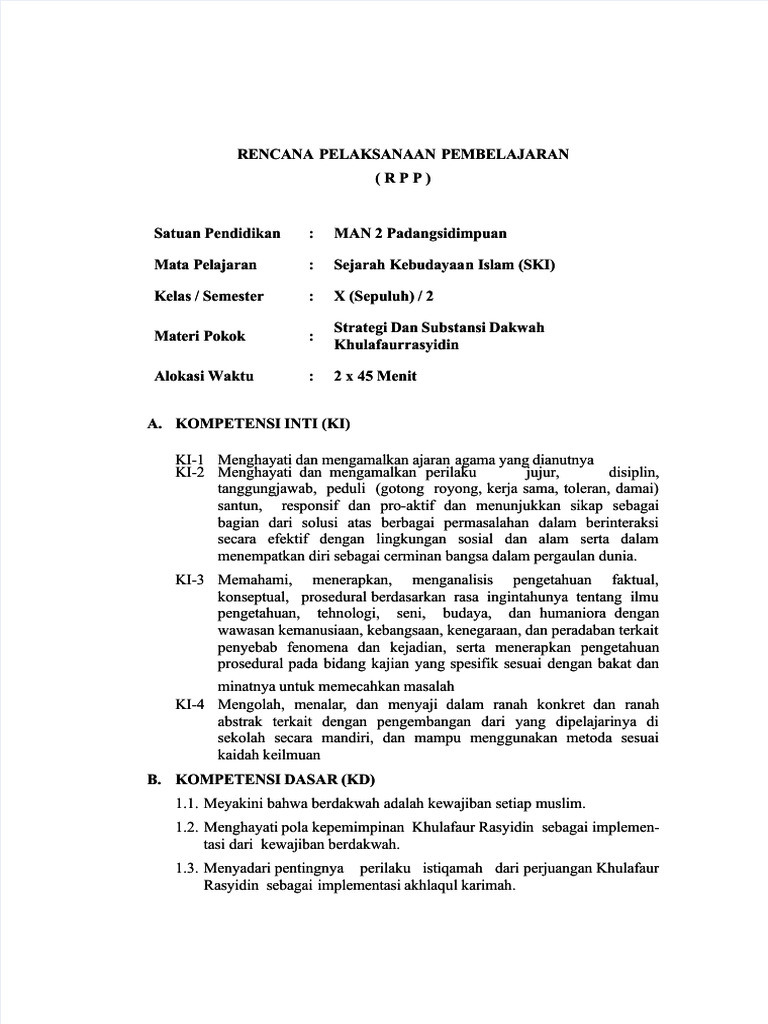 PDF RPP Ski Kelas X | PDF