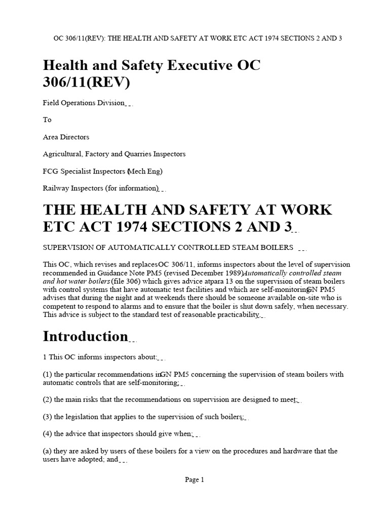 Supervision of Steam Boilers Guidance | PDF | Boiler | Safety