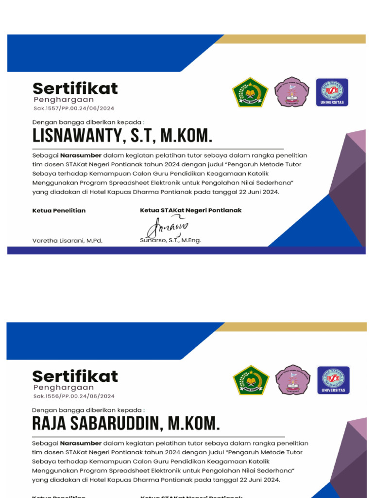 Sertifikat Narsum | PDF