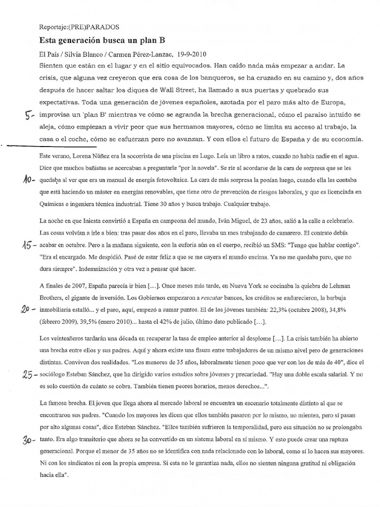 Esta Generación Busca Un Plan B | PDF