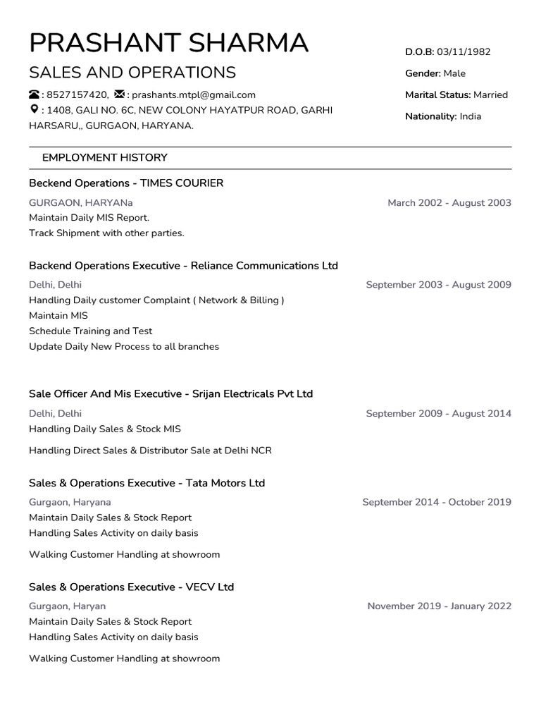 PRASHANT RESUME | PDF