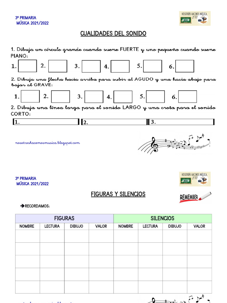 Actividades Musicales para 3º Primaria | PDF | Clave | Ritmo