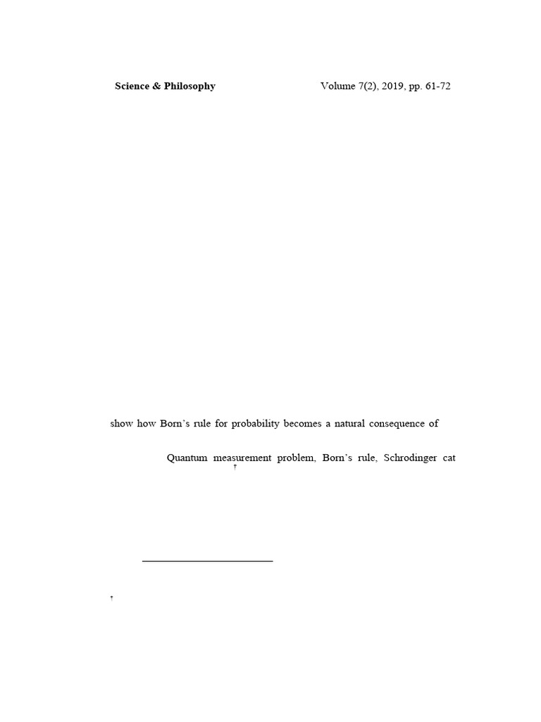 A Model For The Solution of The Quantum Measurement Problem | PDF ...