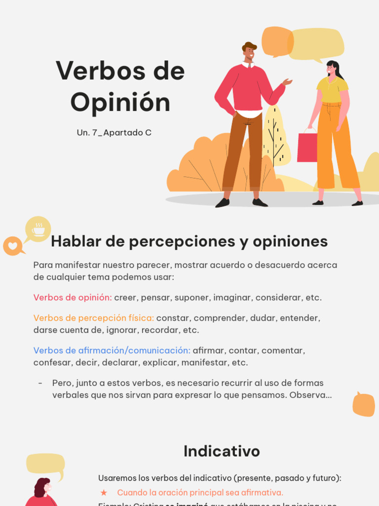 3C - Un. 7C - Verbos de Opinión | PDF