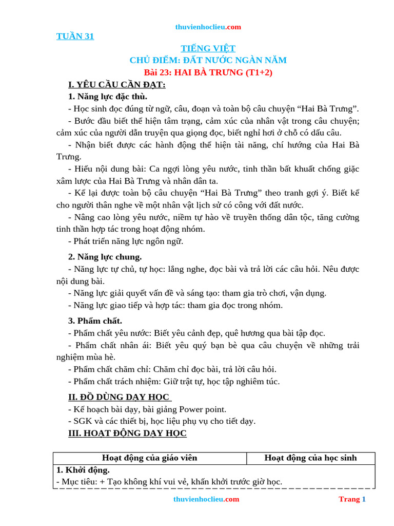 thuvienhoclieu.com-GA-Tieng-Viet-3-Ket-noi-tri-thuc-tuan-31 | PDF