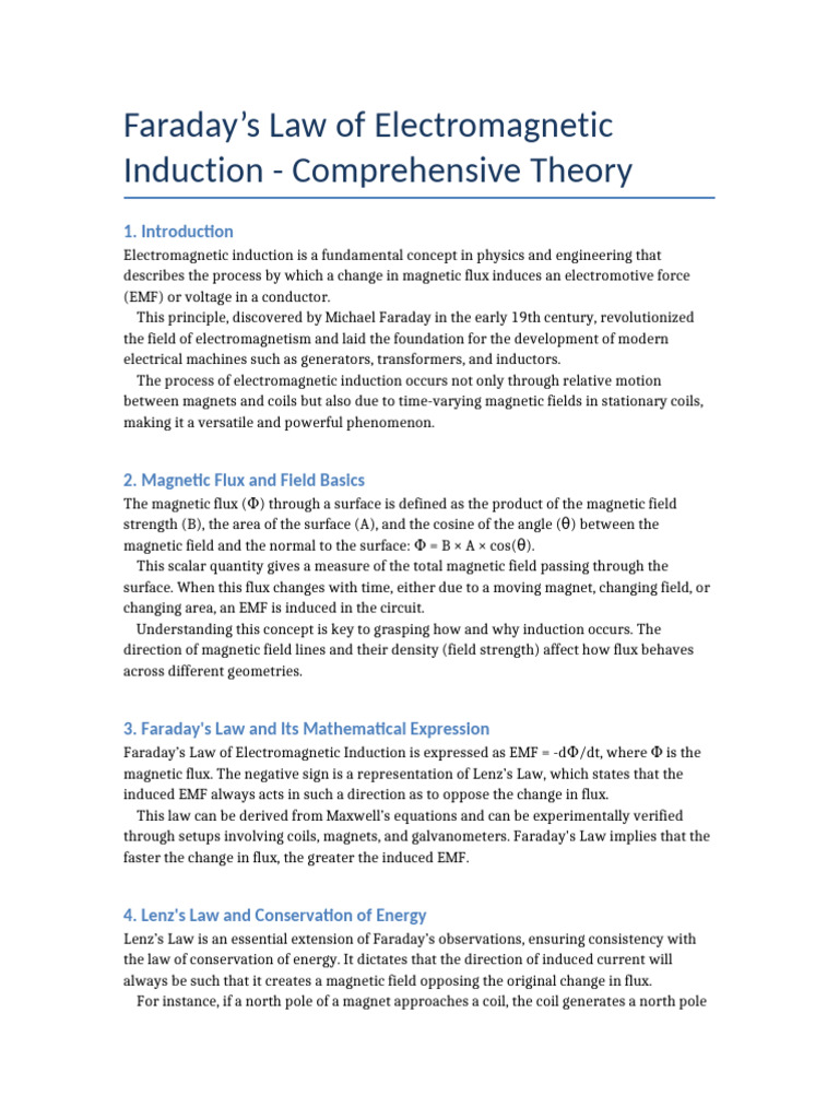 Faraday_Law_Expanded_Theory_30000Words | PDF | Electromagnetic ...