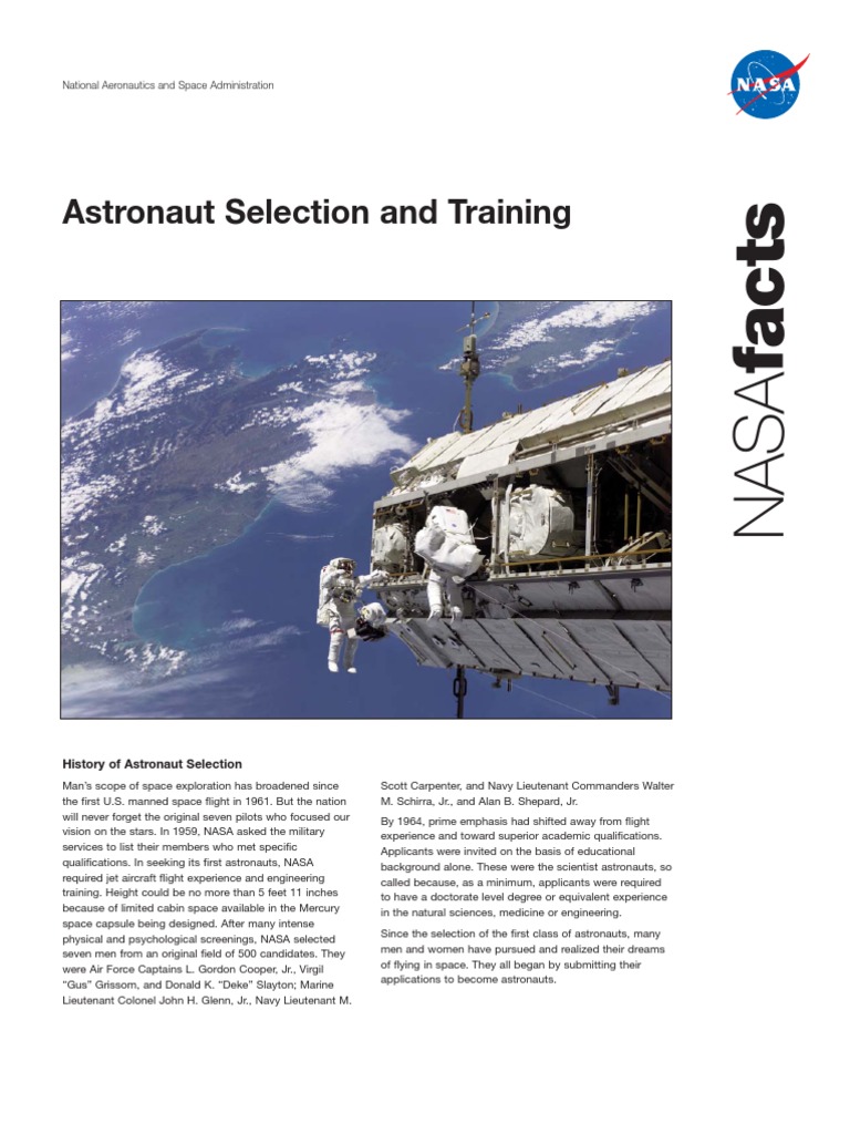 Astronaut Selection and Training | PDF | Astronauts | International ...