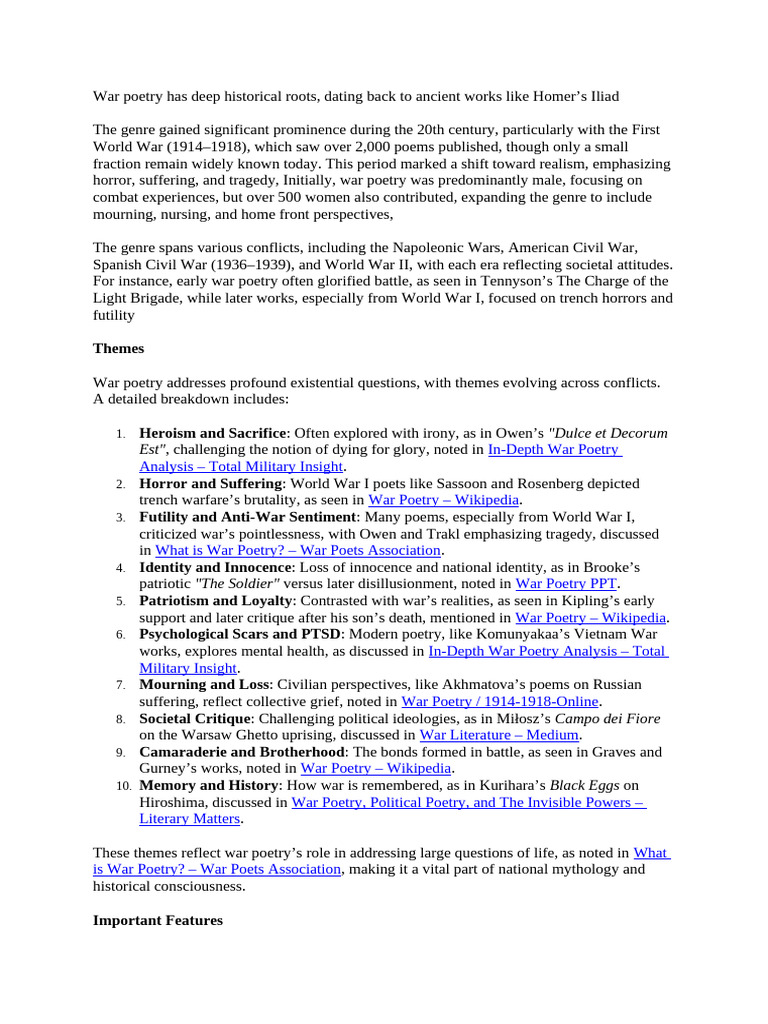 War Poetry Has Deep Historical Roots | PDF | Gender | Gender Studies