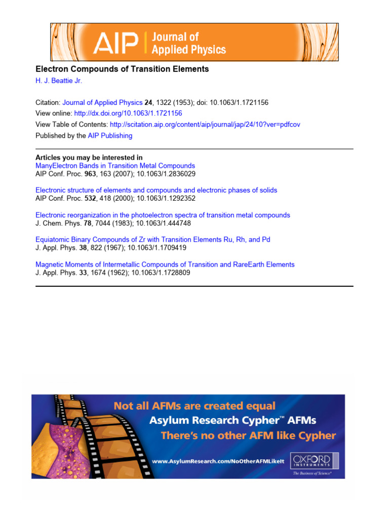 electron compounds of transition elements | PDF | Crystal Structure ...