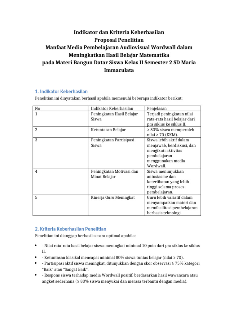 Indikator Kriteria Keberhasilan Wordwall | PDF