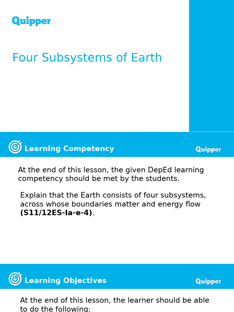 Four Subsystems of Earth | PDF | Atmosphere Of Earth | Atmosphere