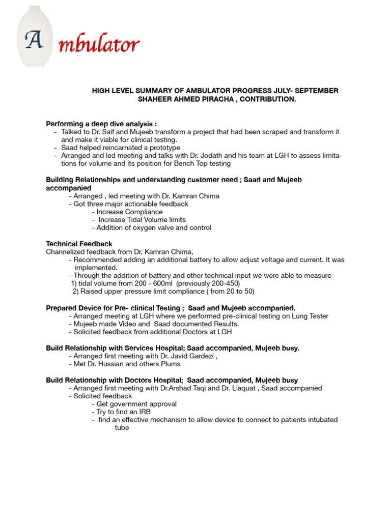 July - September - Shaheer - Ambulator Edited | PDF | Clinical Trial