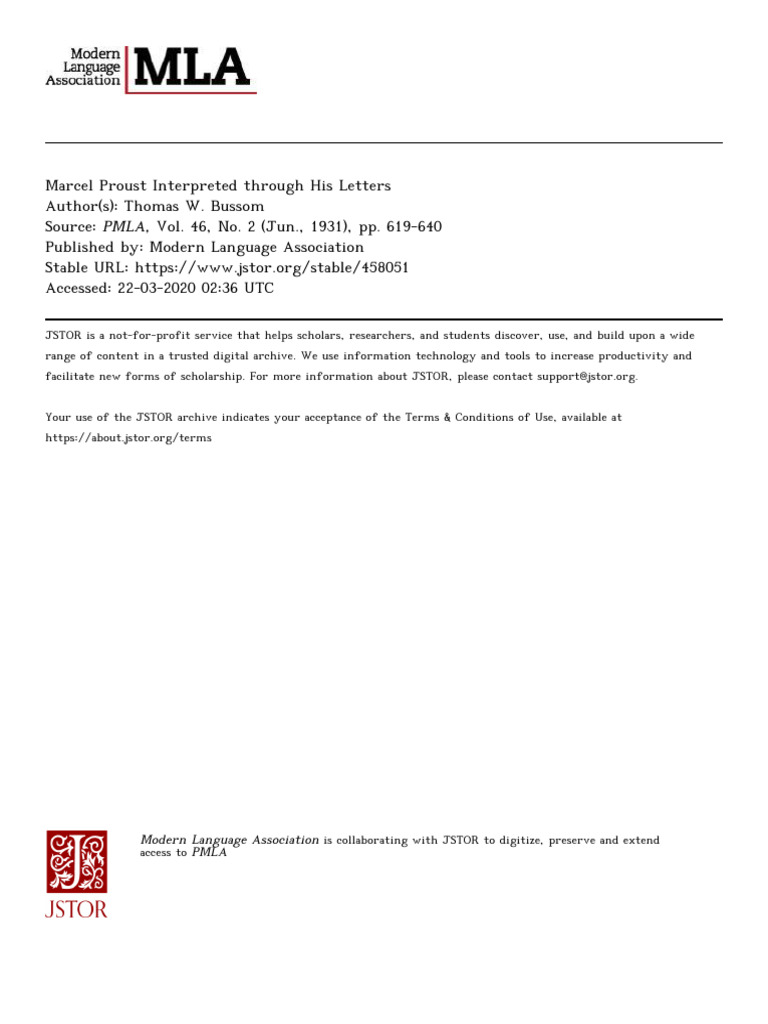 Marcel Proust Through His Letters | PDF | In Search Of Lost Time ...