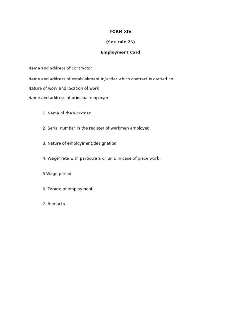 Employment Card | PDF