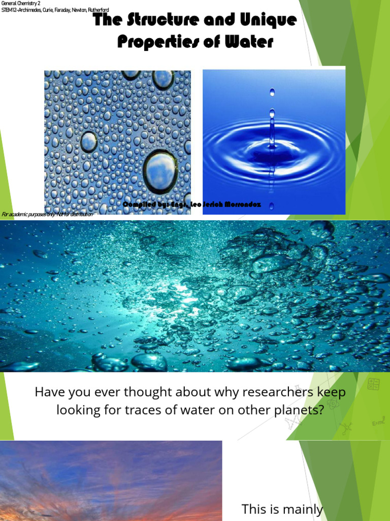 GC - 2 Structure and Unique Properties of Water | PDF | Properties Of ...