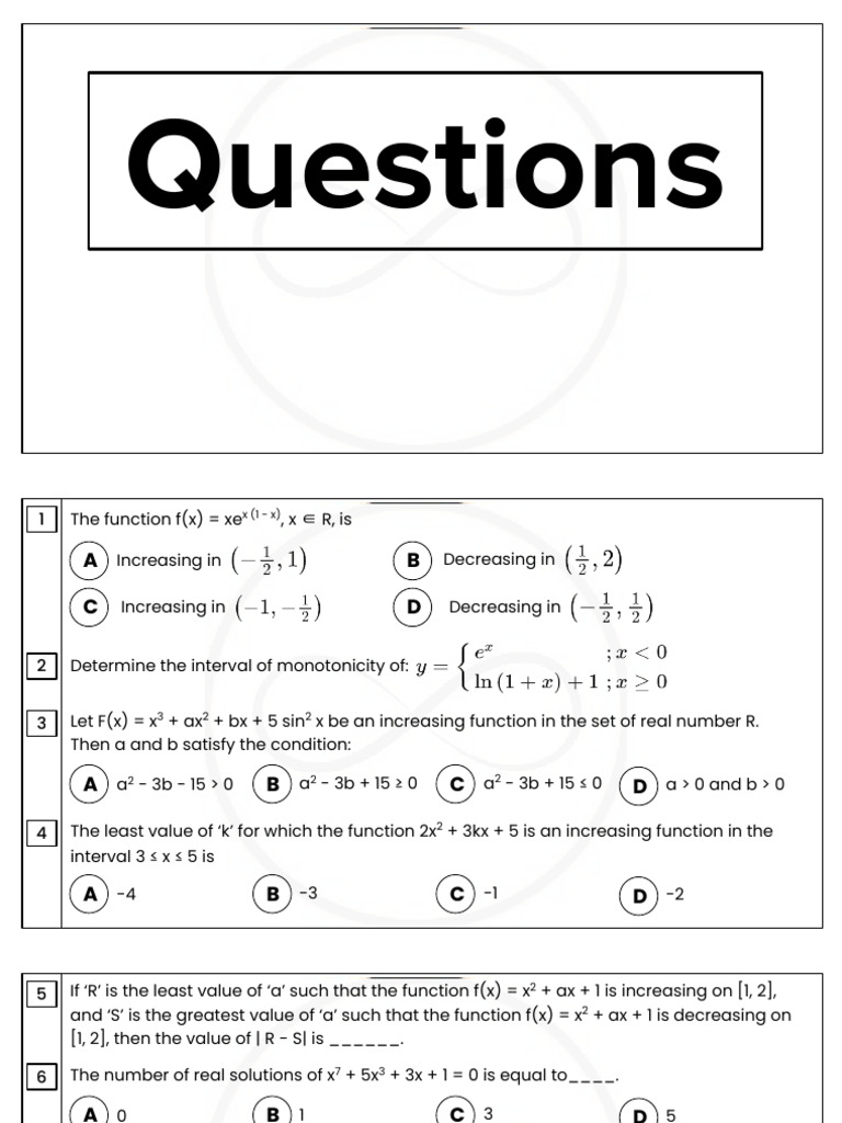 AOD - Part 2 - Question Sheet | PDF | Monotonic Function | Mathematical Concepts