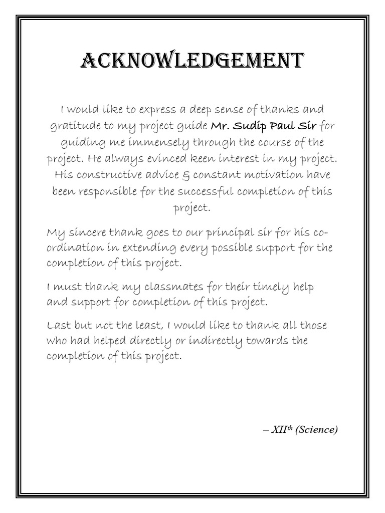 Acknowledgement | PDF