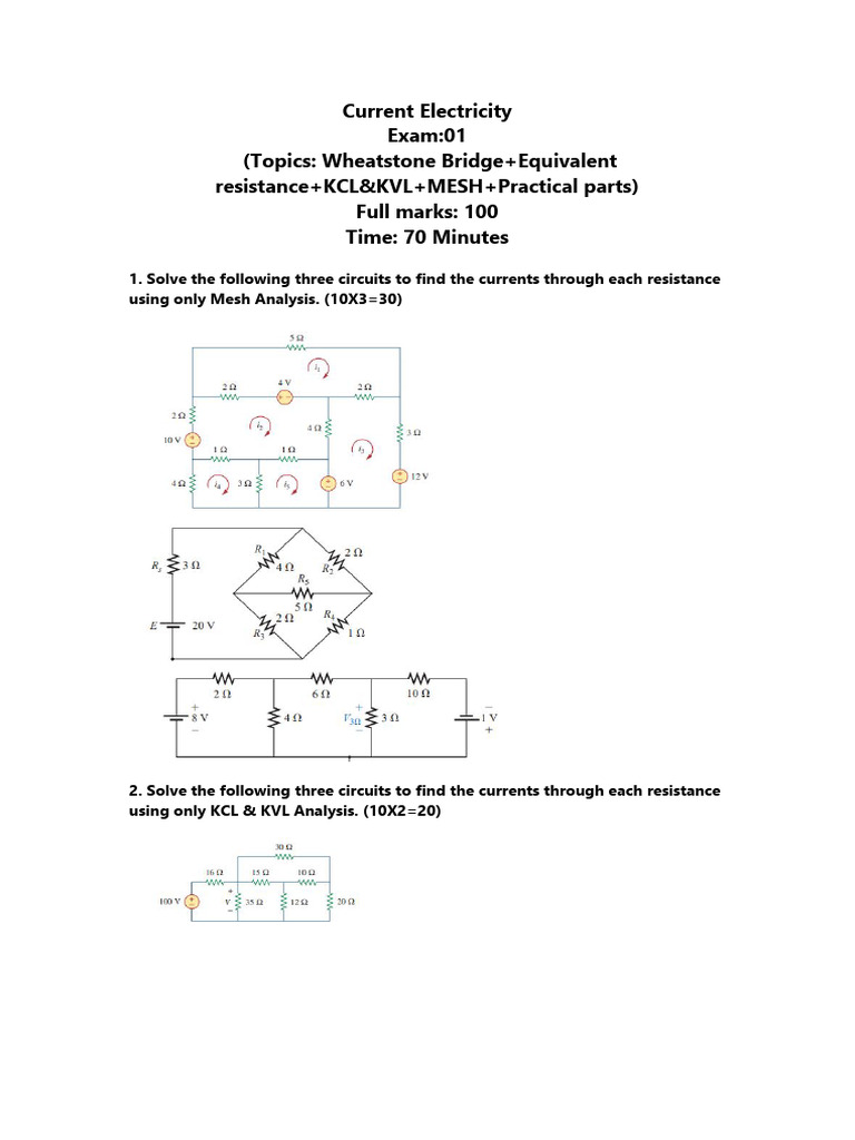 Current Electricity 1 Set C | PDF