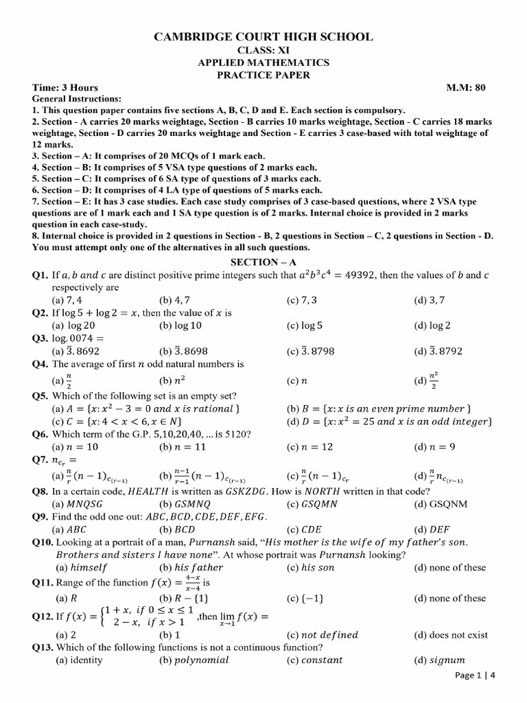 Practice Paper - 2023-2024 - PDF | PDF