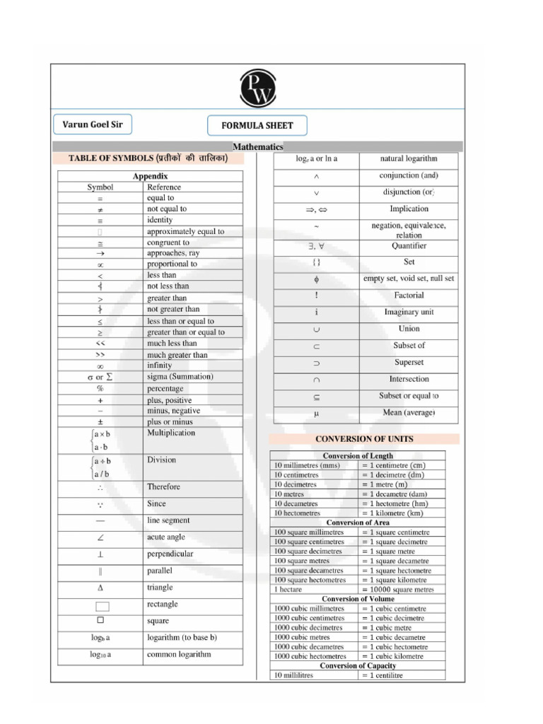 67ce8391bf7abd79e83957f4 - ## - Formula Sheet Pravesh 2025 CUET General ...