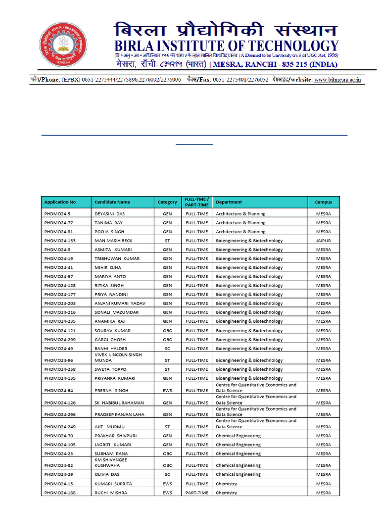 PHD MO 2024 - Results Guidelines For Applicants Who Have Selected For ...